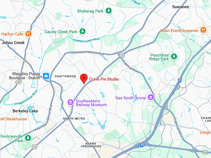 16. crave pie studio map