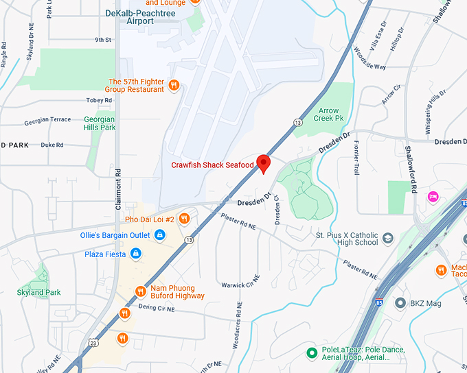 16. crawfish shack seafood map