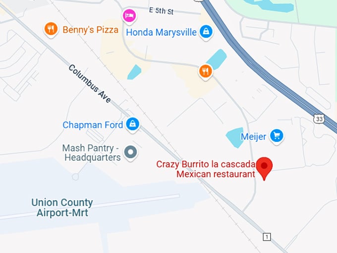 16. crazy burrito la cascada mexican restaurant map