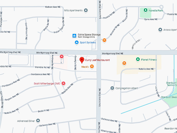 16. curry leaf restaurant map