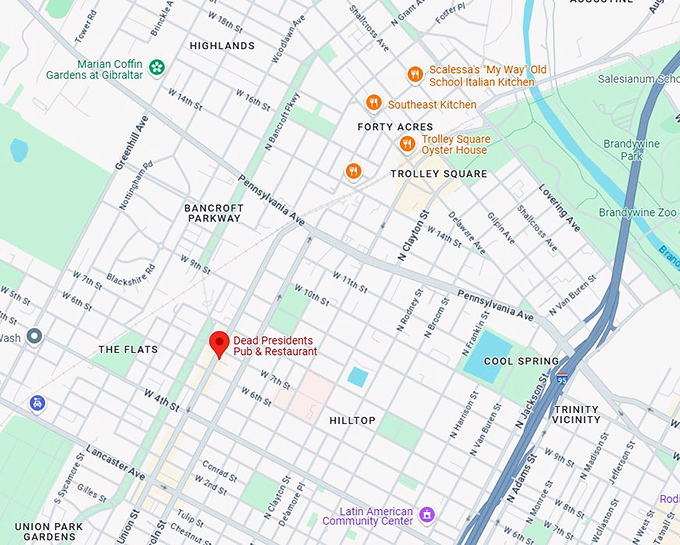 16. dead presidents pub & restaurant map