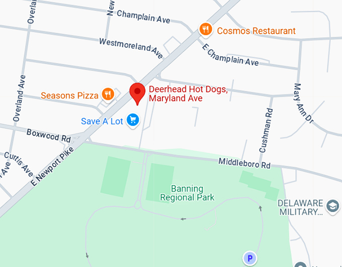 16. deerhead hot dogs map