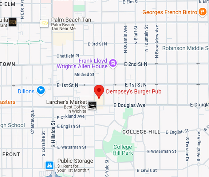 16. dempsey's burger pub map