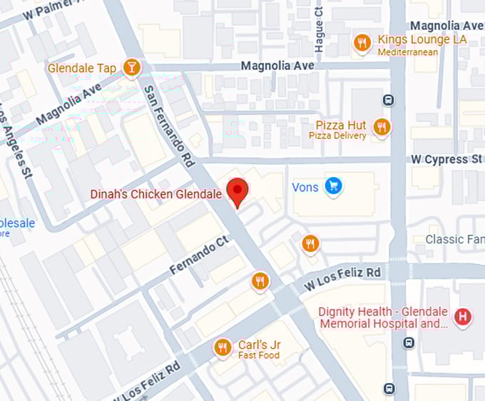 16. dinah's chicken glendale map