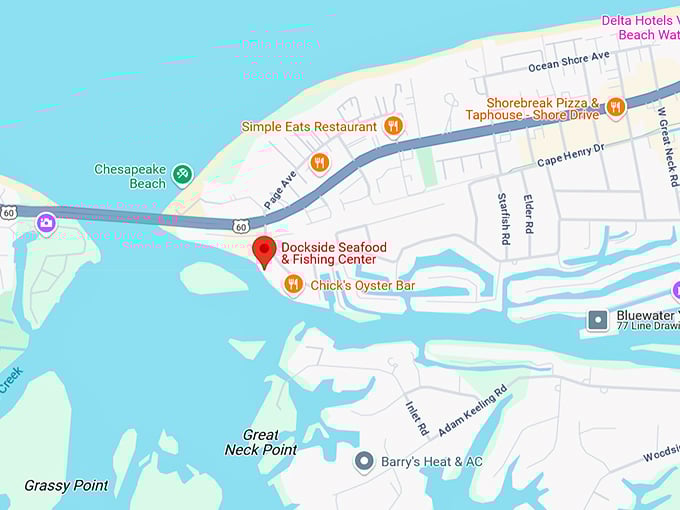 16. dockside seafood & fishing center map