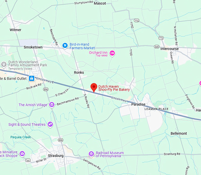 16. dutch haven shoo fly pie bakery map