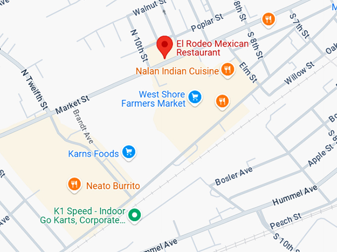16. el rodeo mexican restaurant map