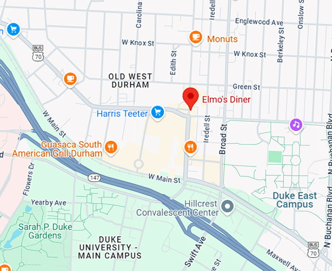 16. elmo's diner map