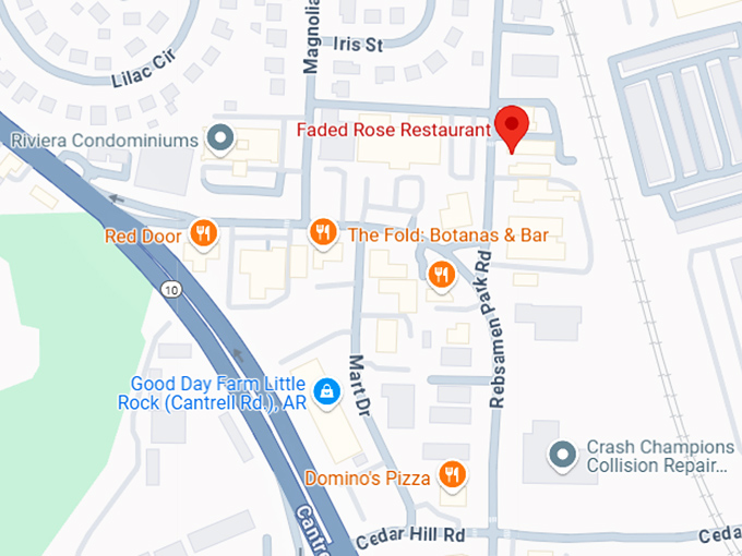 16. faded rose restaurant map