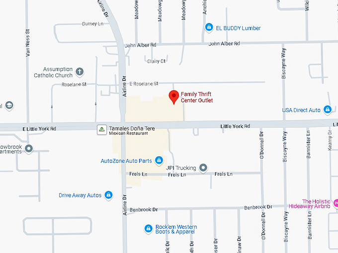 16. family thrift center outlet (127 little york rd) map