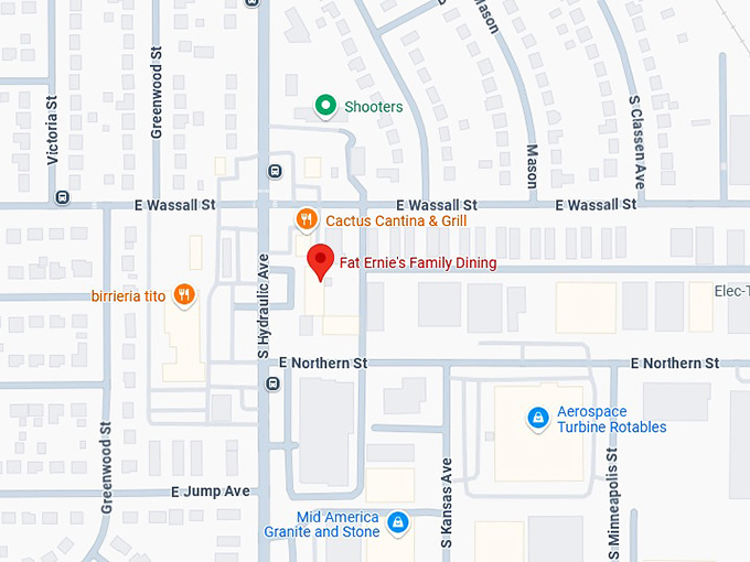 16. fat ernie's family dining map