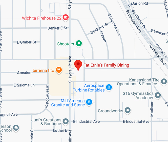 16. fat ernie's family dining map