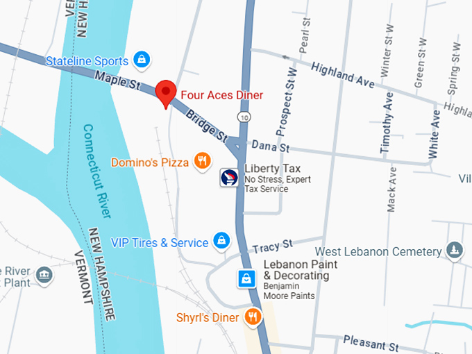 16. four aces diner map