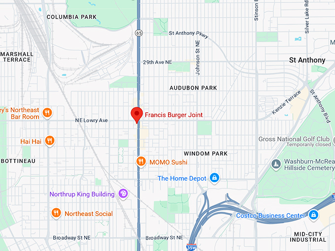 16. francis burger joint map