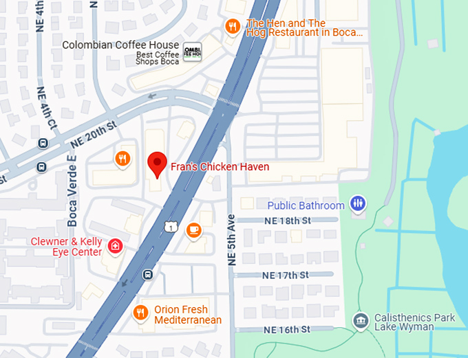 16. fran's chicken haven map