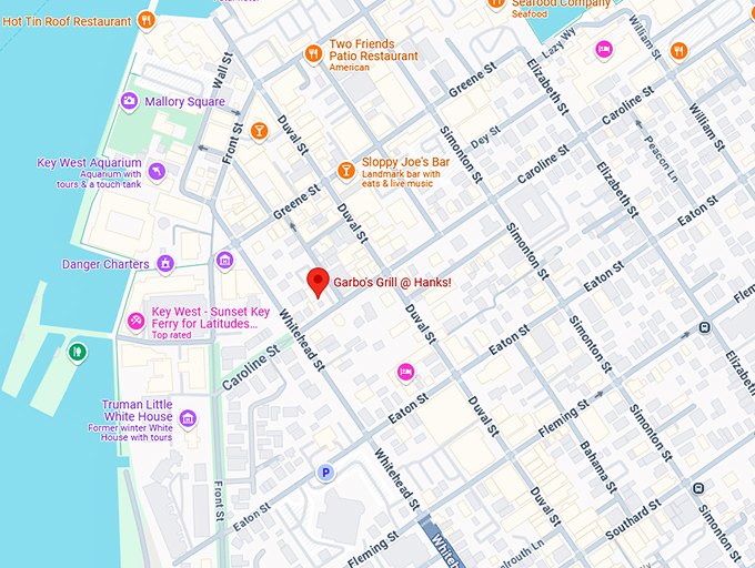 16. garbo's grill @ hanks! map