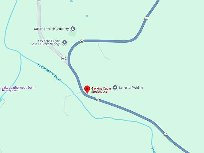 16. gaskins cabin steakhouse map