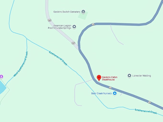16. gaskins cabin steakhouse map