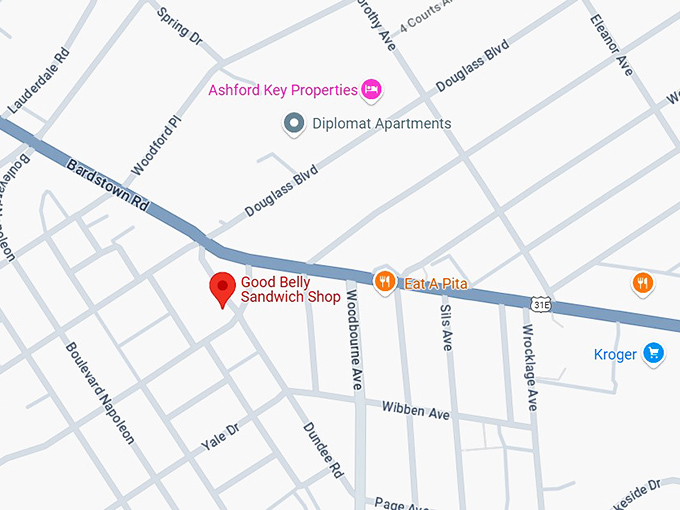 16. good belly sandwich shop map