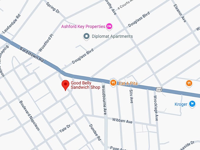 16. good belly sandwich shop map