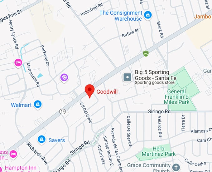 16. goodwill 3060 cerrillos rd map