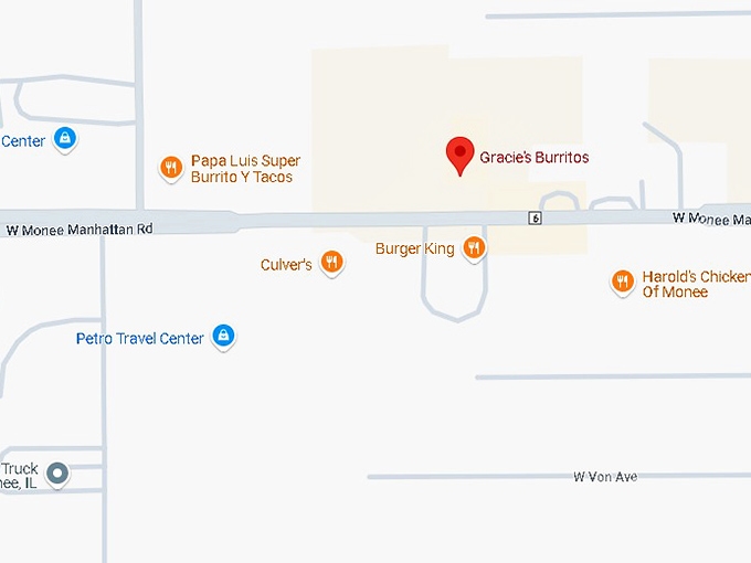 16. gracie's burritos map