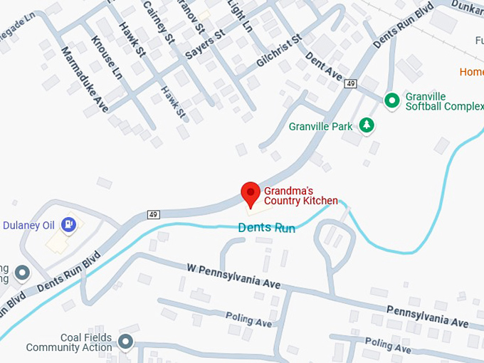 16. grandma's country kitchen map