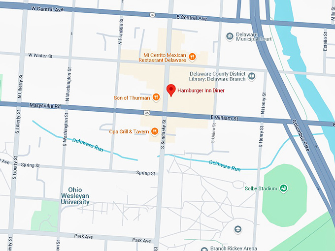 16. hamburger inn diner map