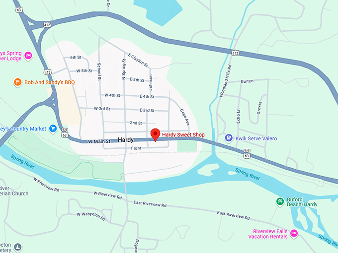 16. hardy sweet shop map