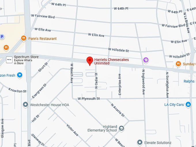 16. harriet's cheesecakes unlimited map