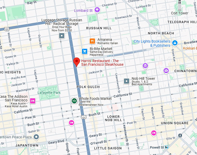 16. harris' restaurant map