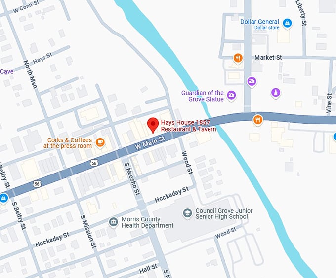 16. hays house 1857 restaurant & tavern map