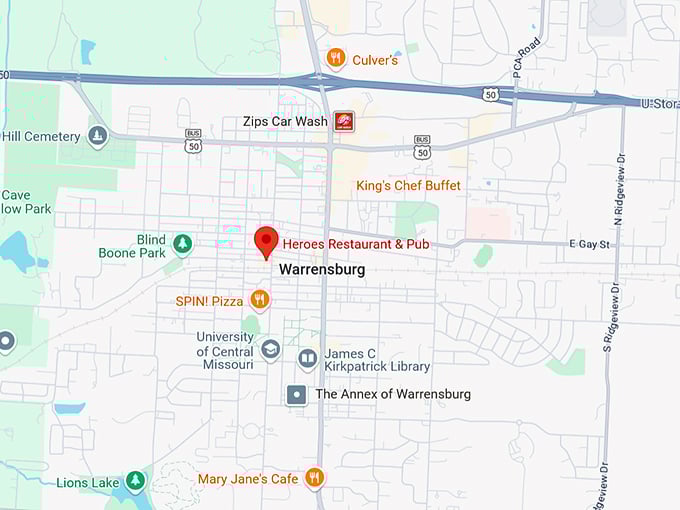 16. heroes restaurant & pub map