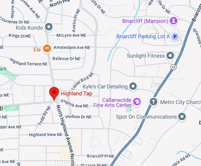 16. highland tap map