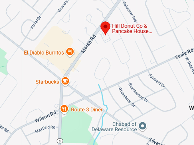 16. hill donut co & pancake house wilmington, delaware map