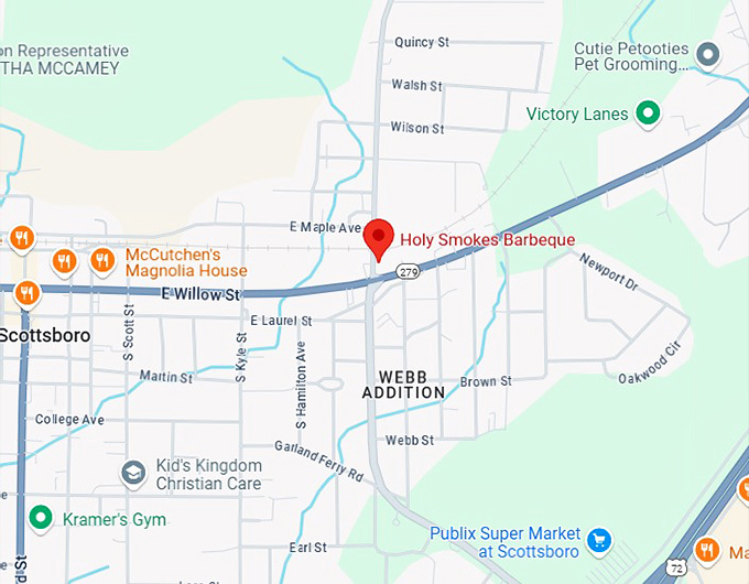 16. holy smokes barbeque map