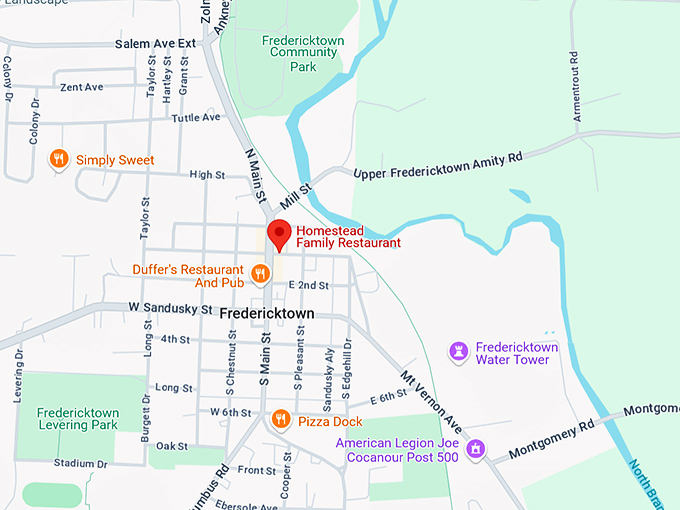 16. homestead family restaurant map