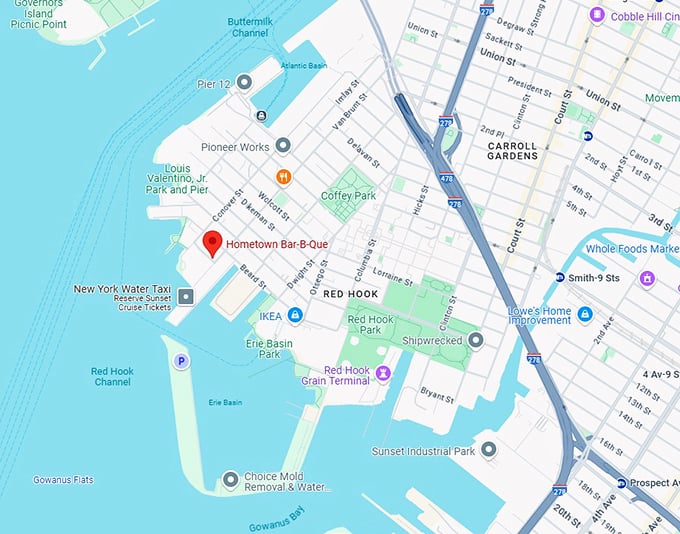 16. hometown bar b que map