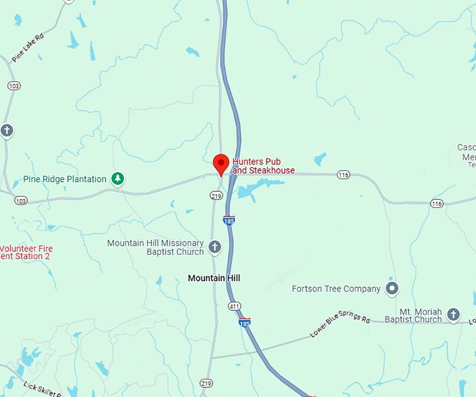 16. hunters pub and steakhouse map