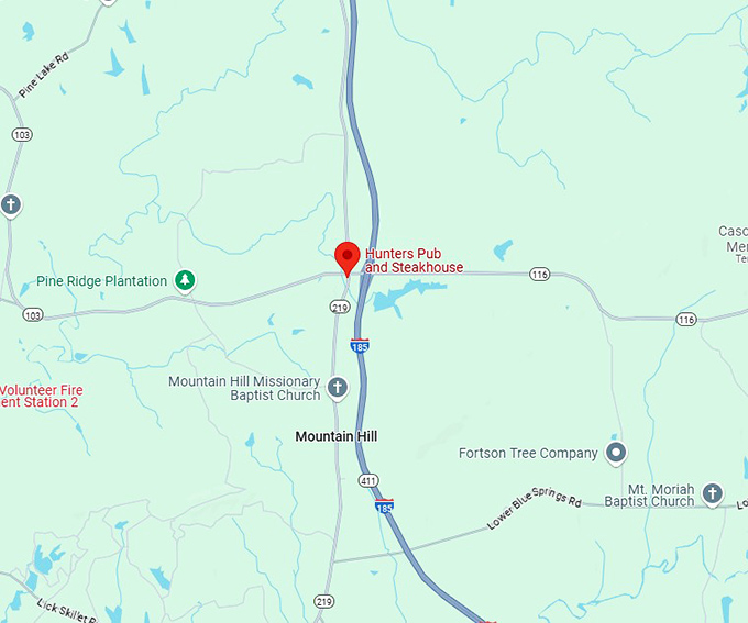 16. hunters pub and steakhouse map