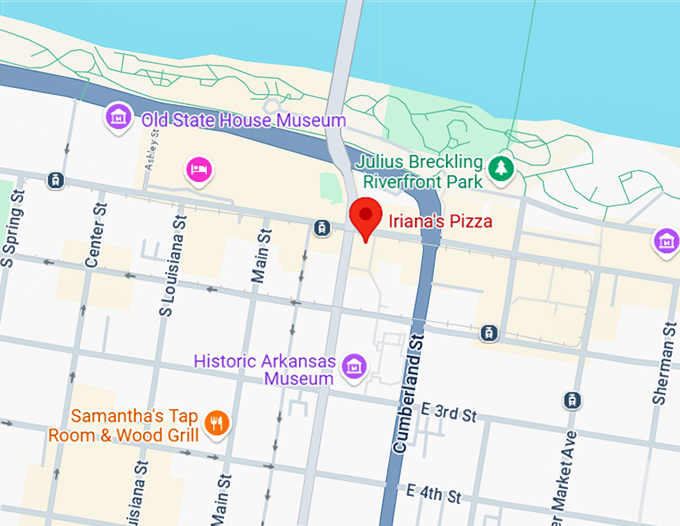 16. iriana's pizza map