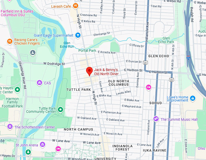 16. jack & benny's old north diner map