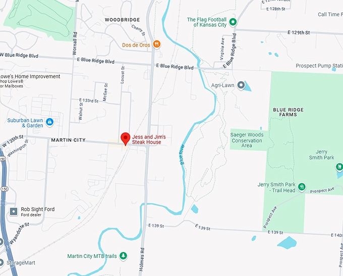 16. jess and jim's steak house map