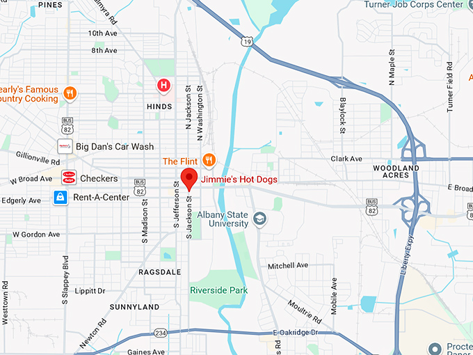 16. jimmie's hot dogs map