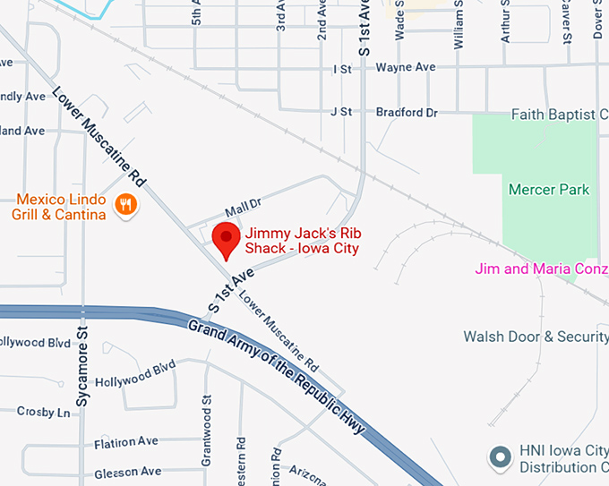 16. jimmy jack's rib shack iowa city map