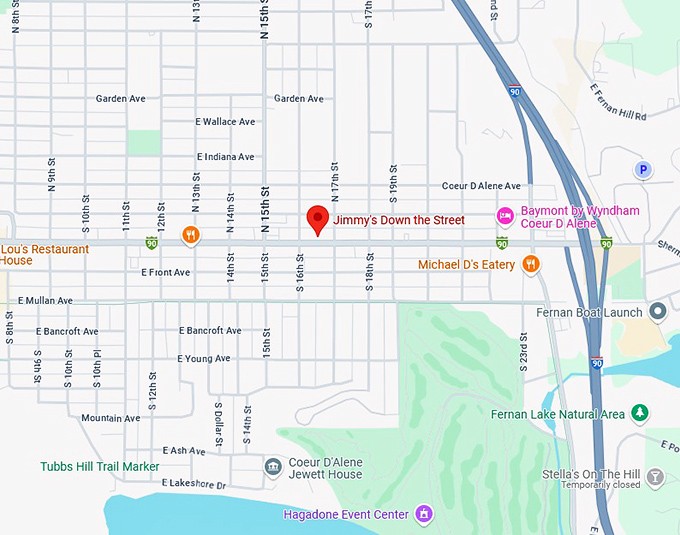 16. jimmy's down the street map