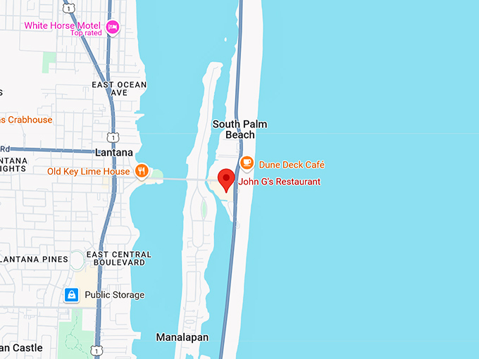 16. john g's restaurant map