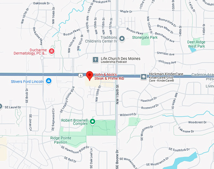 16. john & nick's steak & prime rib inc map