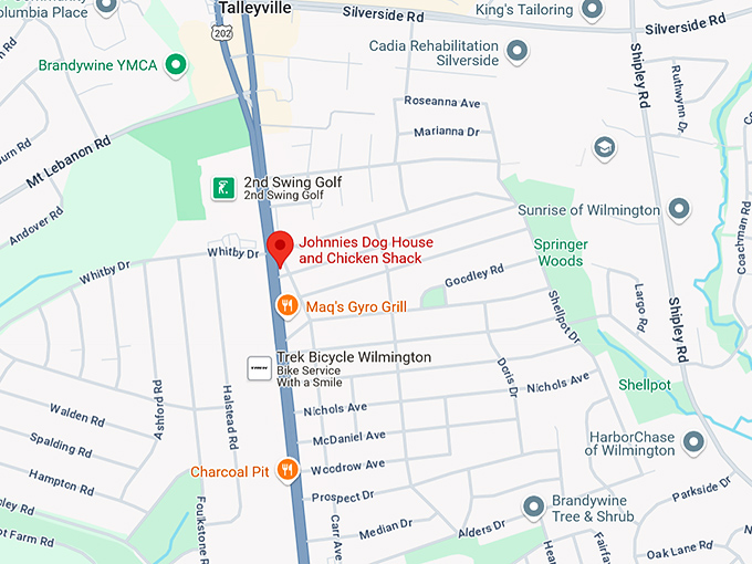 16. johnnies dog house and chicken shack map