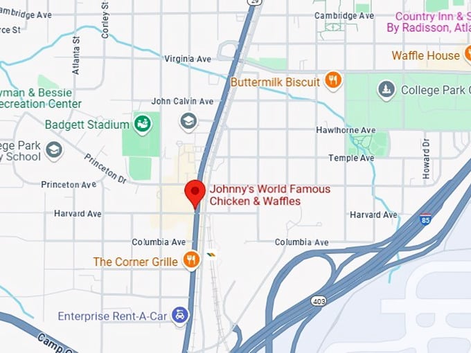 16. johnny's world famous chicken & waffles map